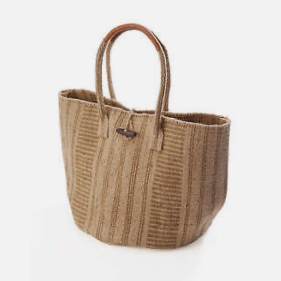 J. Jill | Bags | J Jill Natural Jute Toggle Tote Bag | Poshmark
